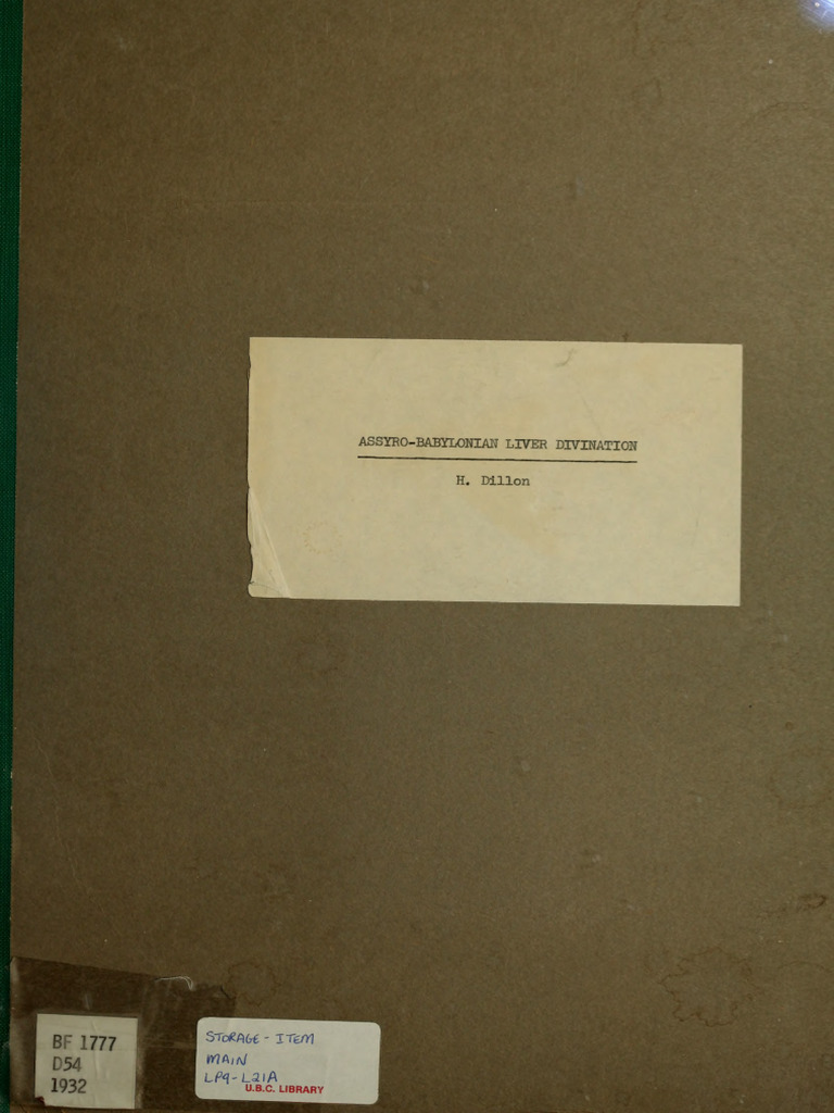 Assyro-Babylonian Liver-Divination | PDF