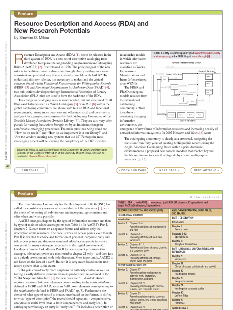 RDA and new research potentials | PDF | Library Science | Libraries