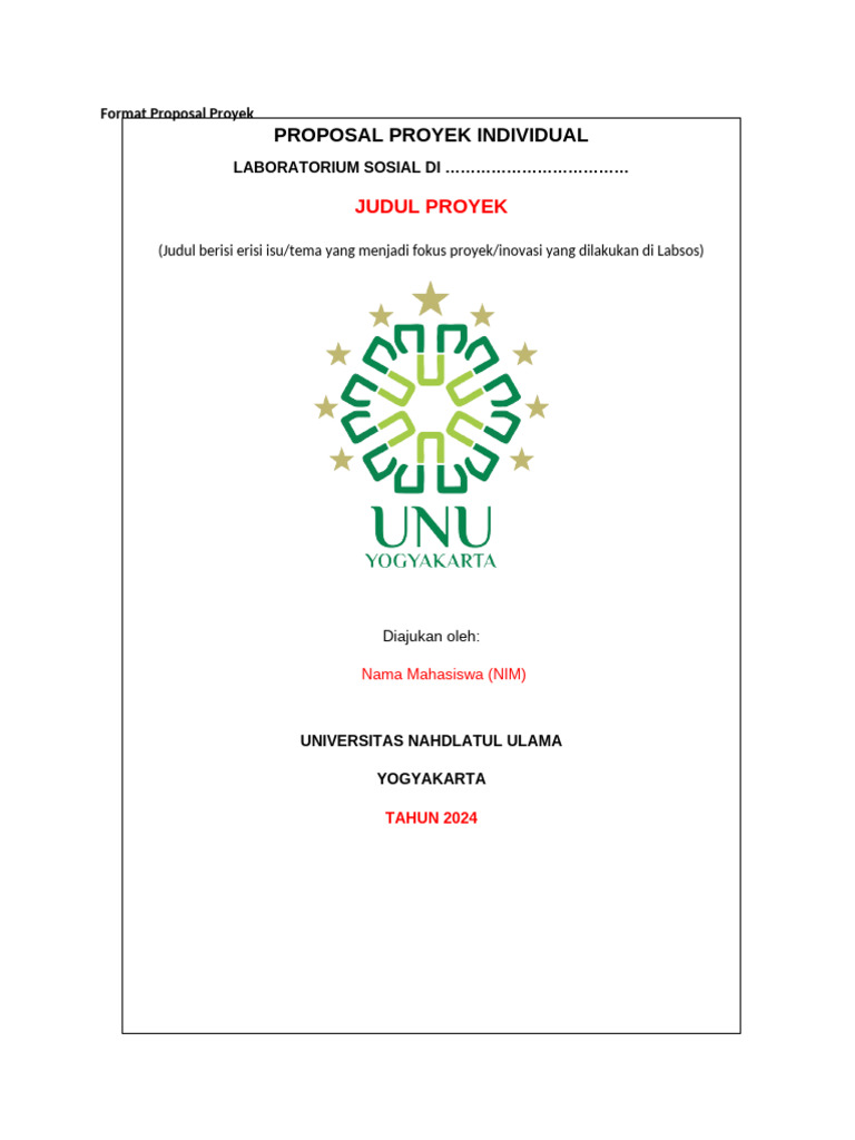 Format Proposal Proyek Labsos 2024 | PDF