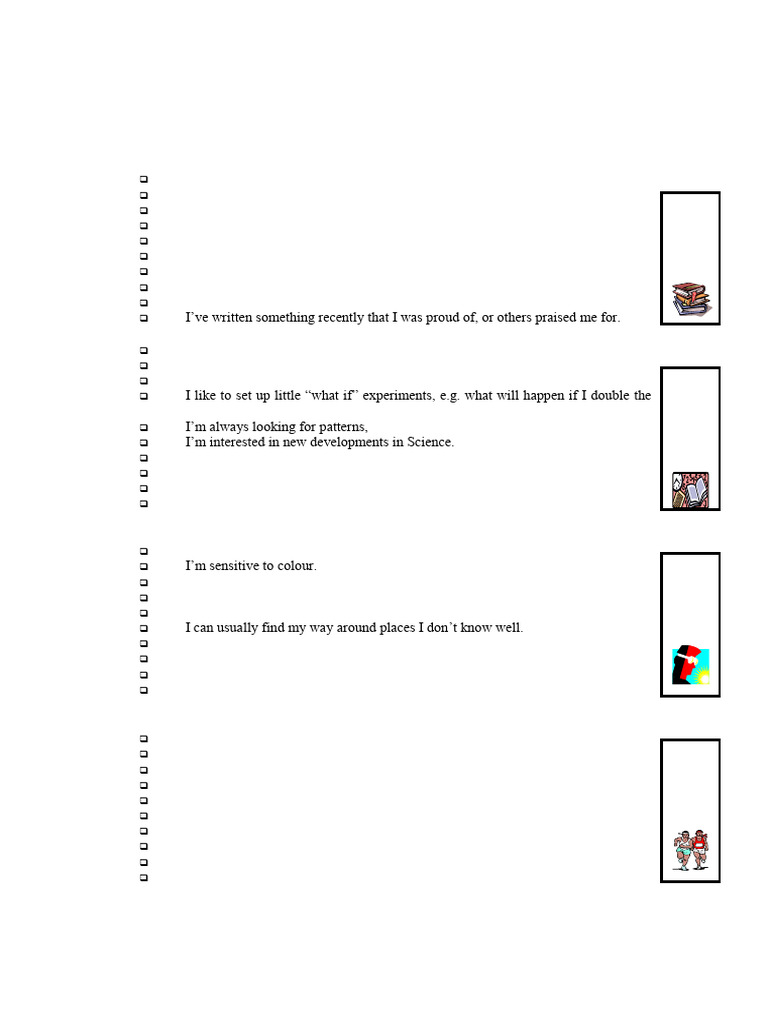 Multiple Intelligences - Fun Quiz | PDF | Thought | Mathematics