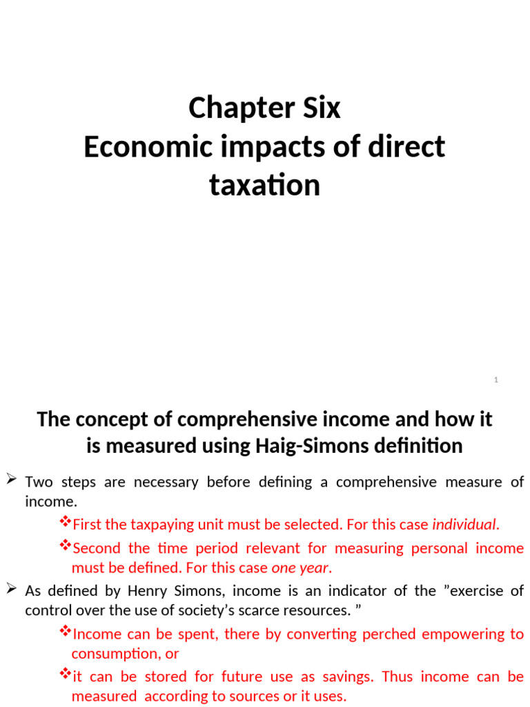 Chapter 6 (Six) Economic Impact of Direct Taxation | PDF | Labour ...