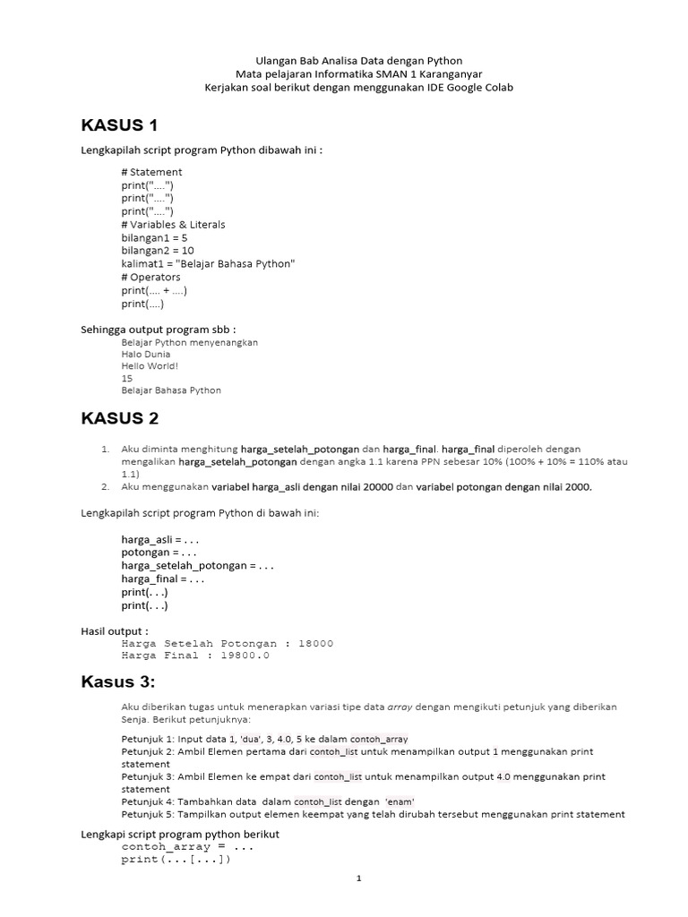 Ulangan Bab Analisa Data Dengan Python | PDF