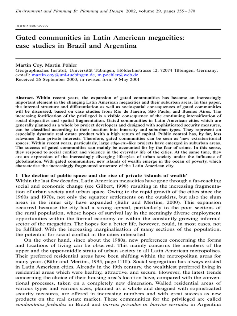 10 - coy-pohler-2002-gated-communities-in-latin-american-megacities ...