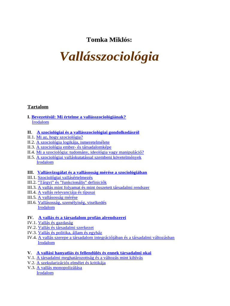 Tomka Vallásszociológia | PDF