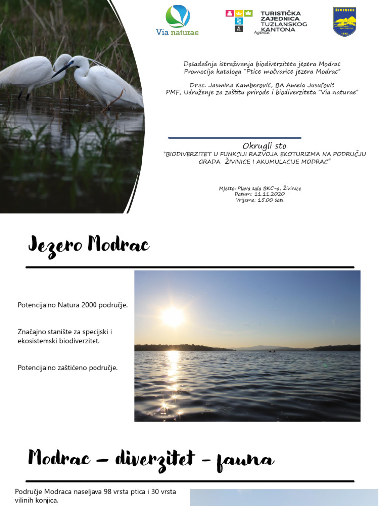 Biodiverzitet Jezera Modrac | PDF