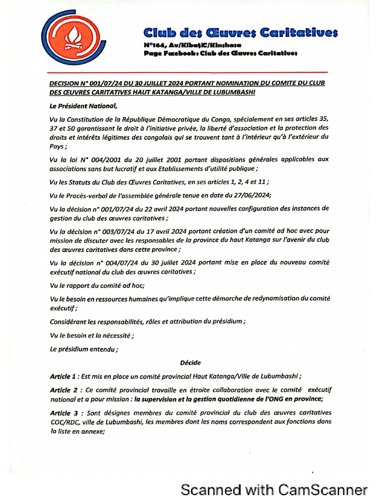 Décision N•6 | PDF