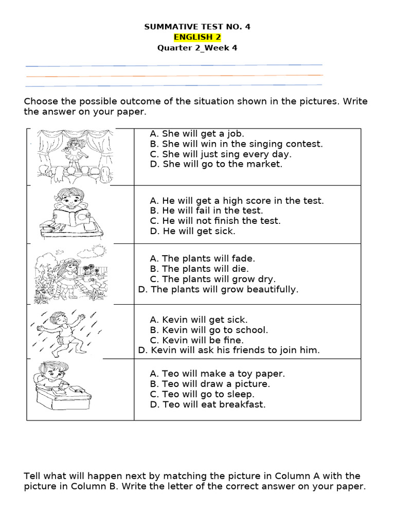 Q2 - SUMMATIVE TEST NO. 4 - Week 4 | PDF
