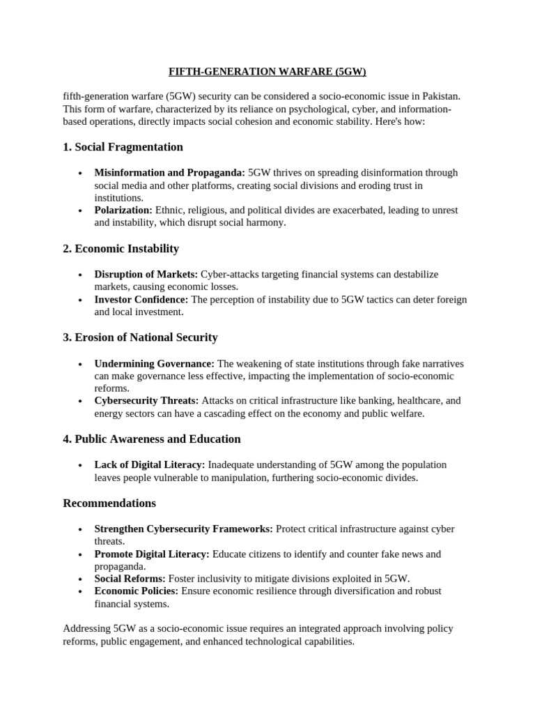 Fifth-Generation Warfare (5GW) | PDF | Computer Security | Security