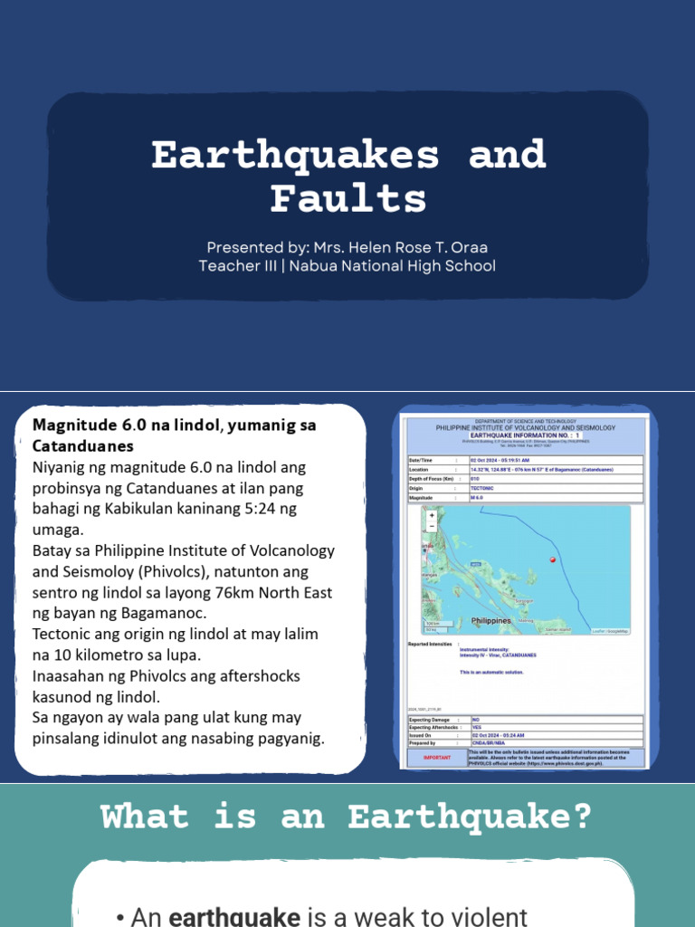 Science-8_Lesson-1_Earthquakes-and-Faults | PDF | Fault (Geology ...