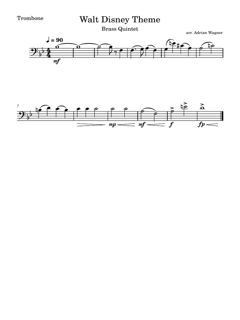 Walt Disney Theme-Trombone | PDF