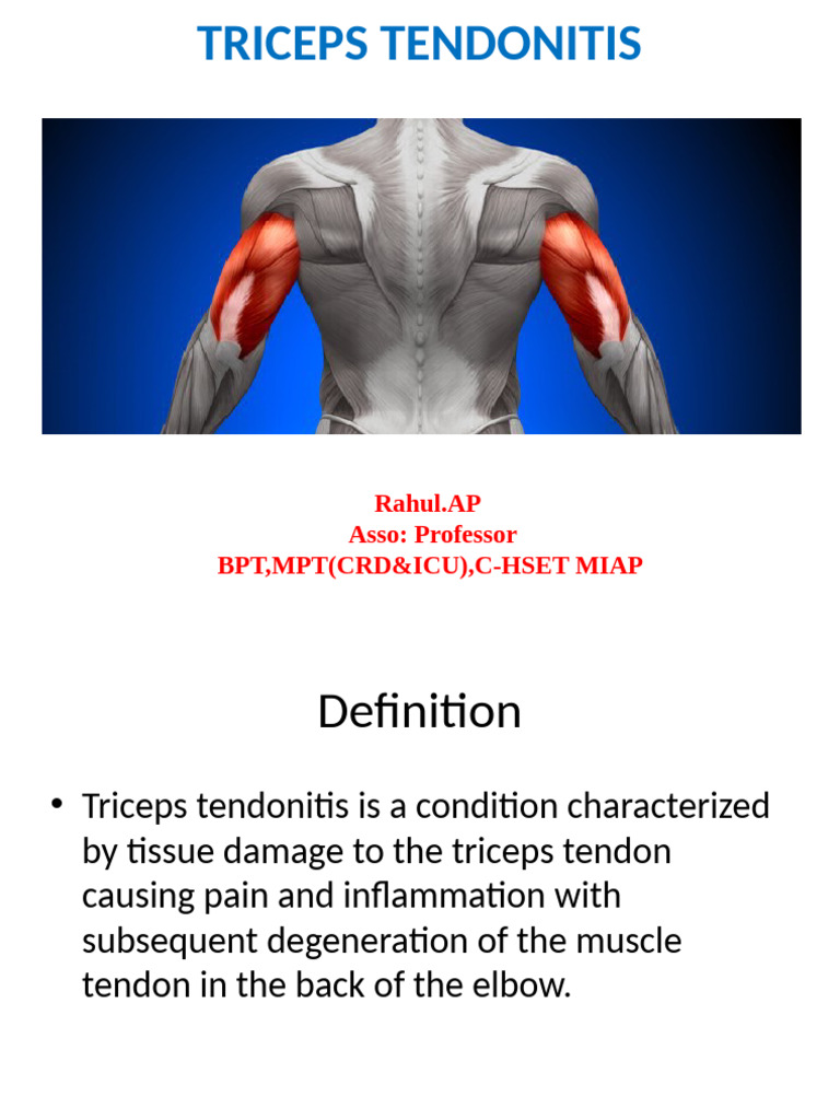 Understanding Triceps Tendonitis: Causes & Treatment | PDF | Elbow ...