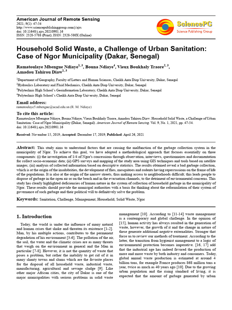 Household Solid Waste A Challenge of Urban Sanitat | PDF | Waste ...