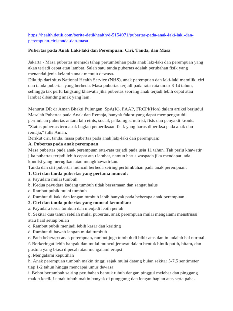 5 Artikel Pubertas | PDF