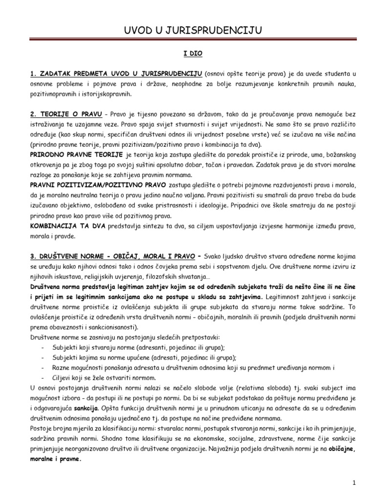 Uvod U Jurisprudenciju: Društvene Norme Običaj, Moral I Pravo | PDF