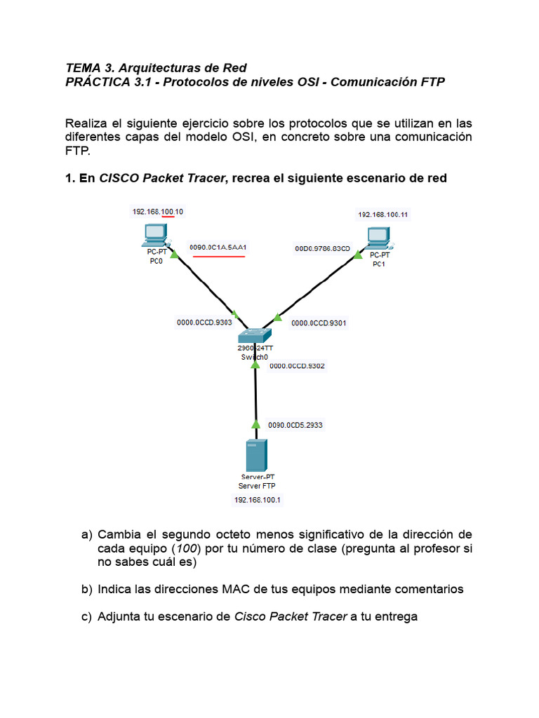 P3.1. Protocolos de Niveles OSI - Comunicación FTP (1) | PDF