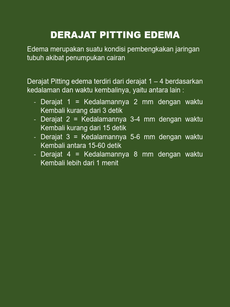 Derajat Pitting Edema | PDF