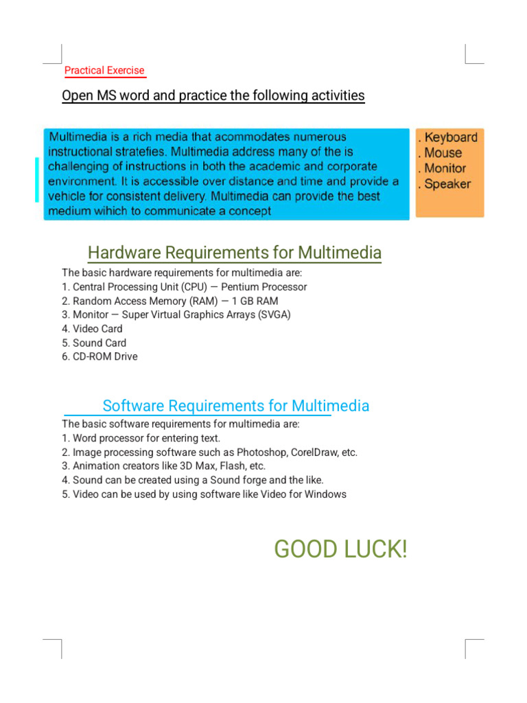 Multimedia Hardware & Software Guide | PDF