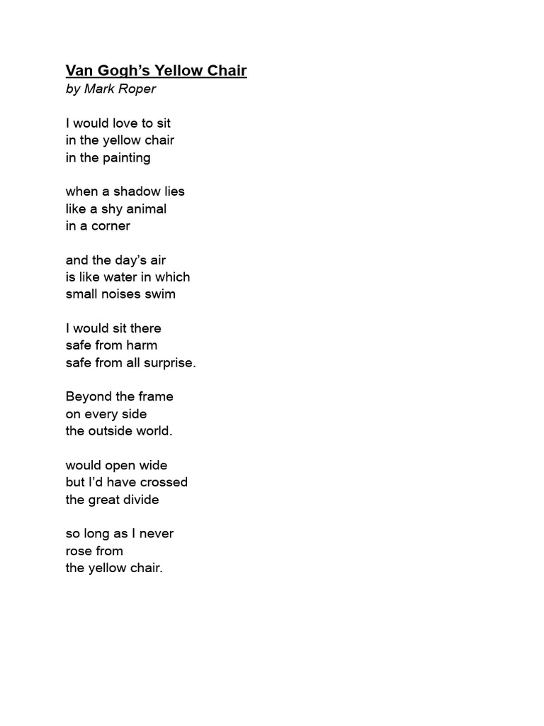 Poem Inspired by Van Gogh's Chair | PDF