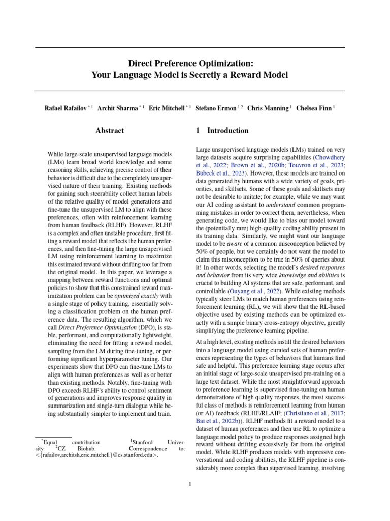 53 Direct Preference Optimization | PDF | Learning | Artificial ...