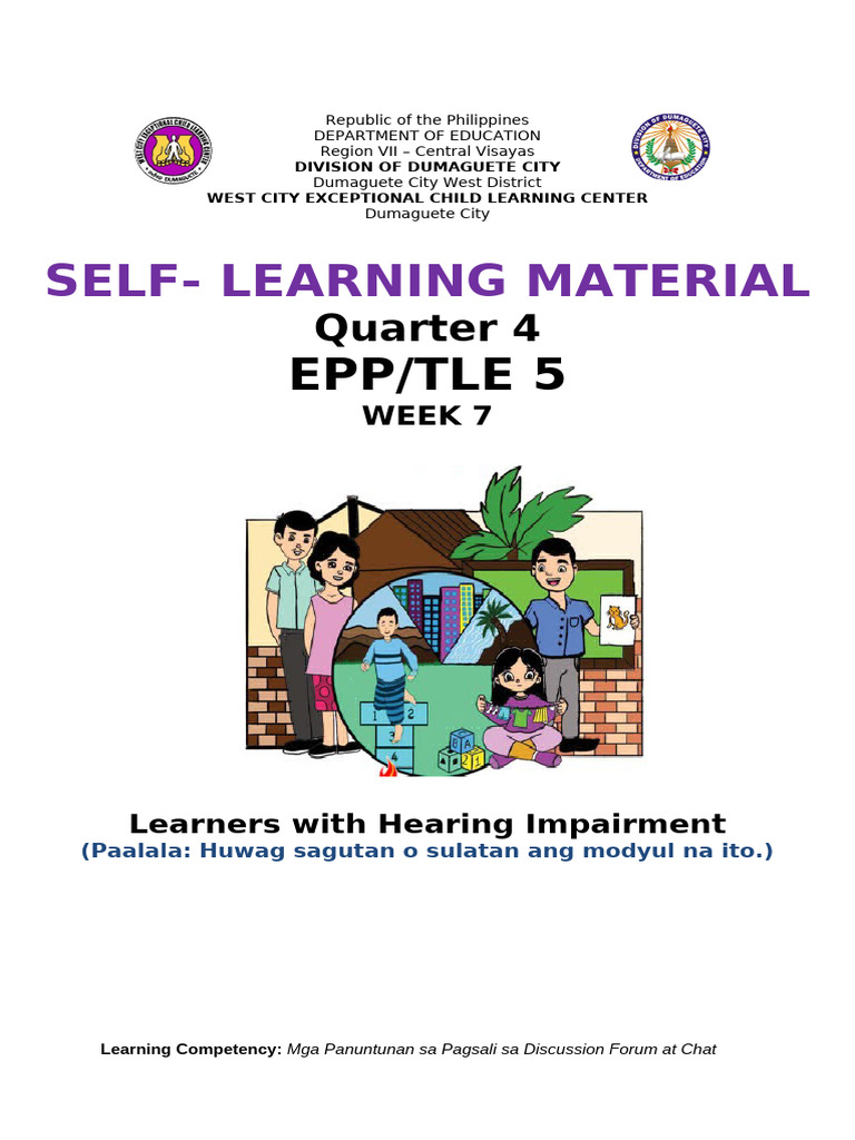Self-Learning Material: Epp/Tle 5 | PDF