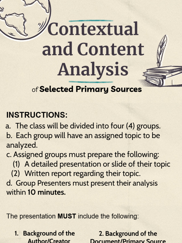 Contextual and Content Analysis: Selected Primary Sources | PDF