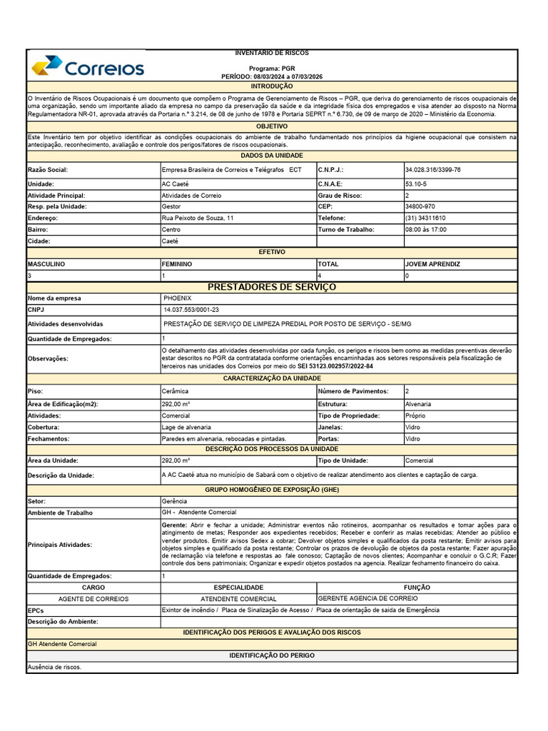 PGR_2024___INVENTARIO_DE_RISCOS___AC_CAETE | PDF