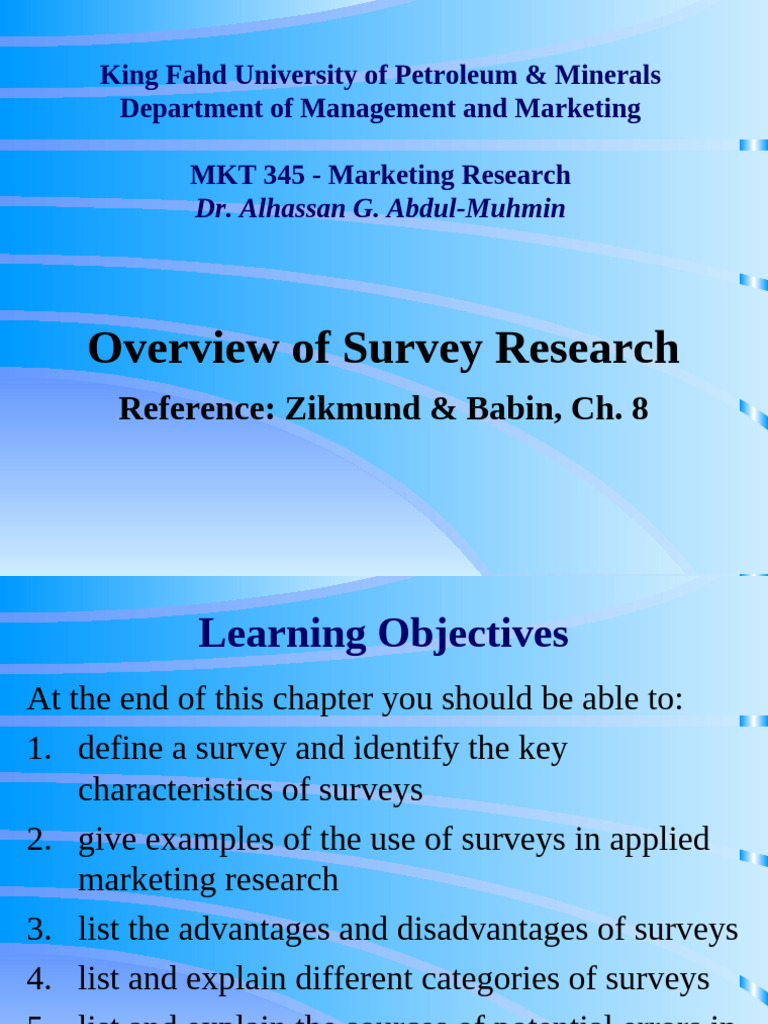 Files 2-Lectures CH 08 Overview of Survey Research | PDF | Survey Methodology | Sampling ...