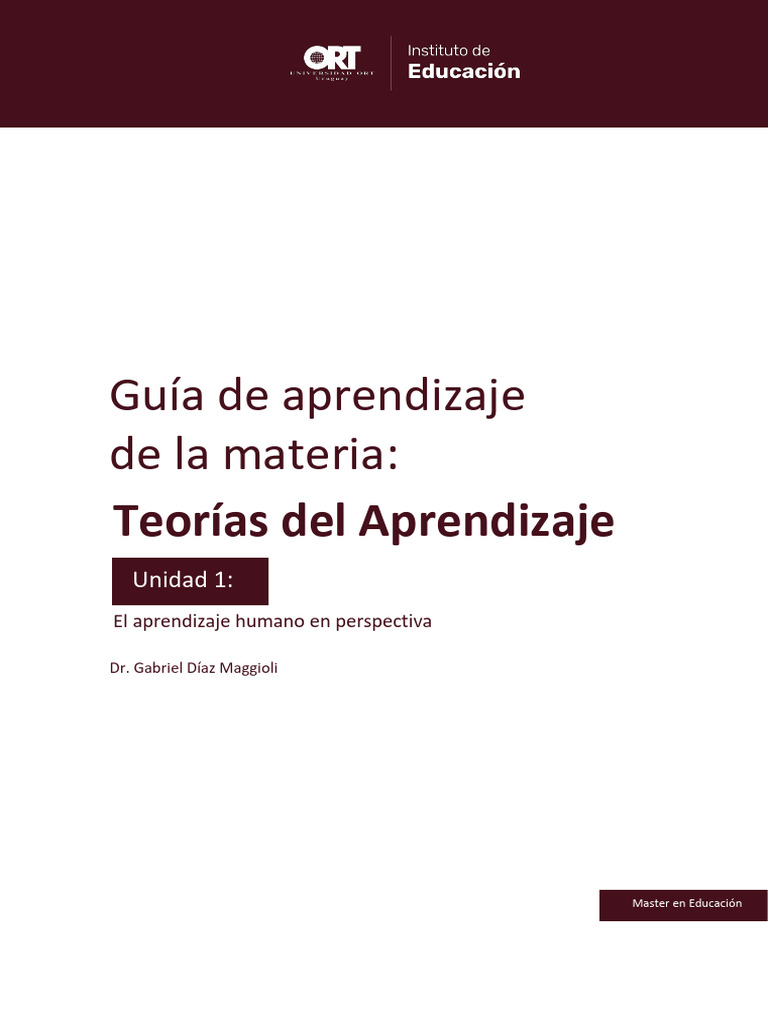 Guia1 Tda 2024 | PDF | Aprendizaje | Plan de estudios