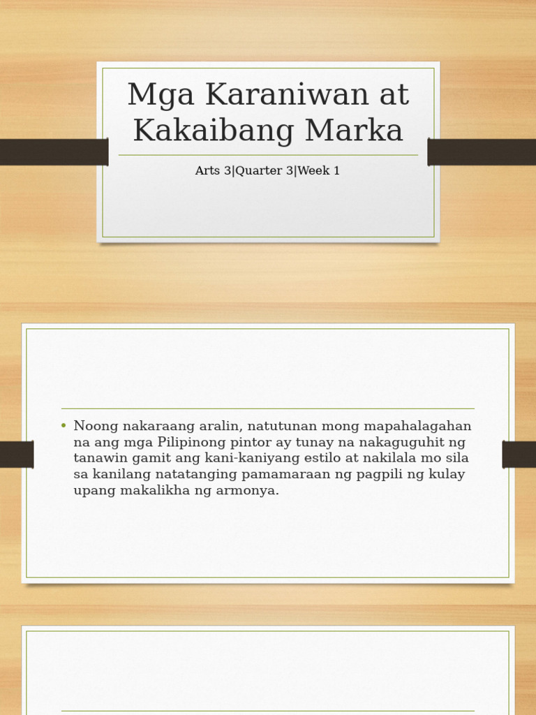 3Q-Arts3-Week1Mga Karaniwan at Kakaibang Marka | PDF