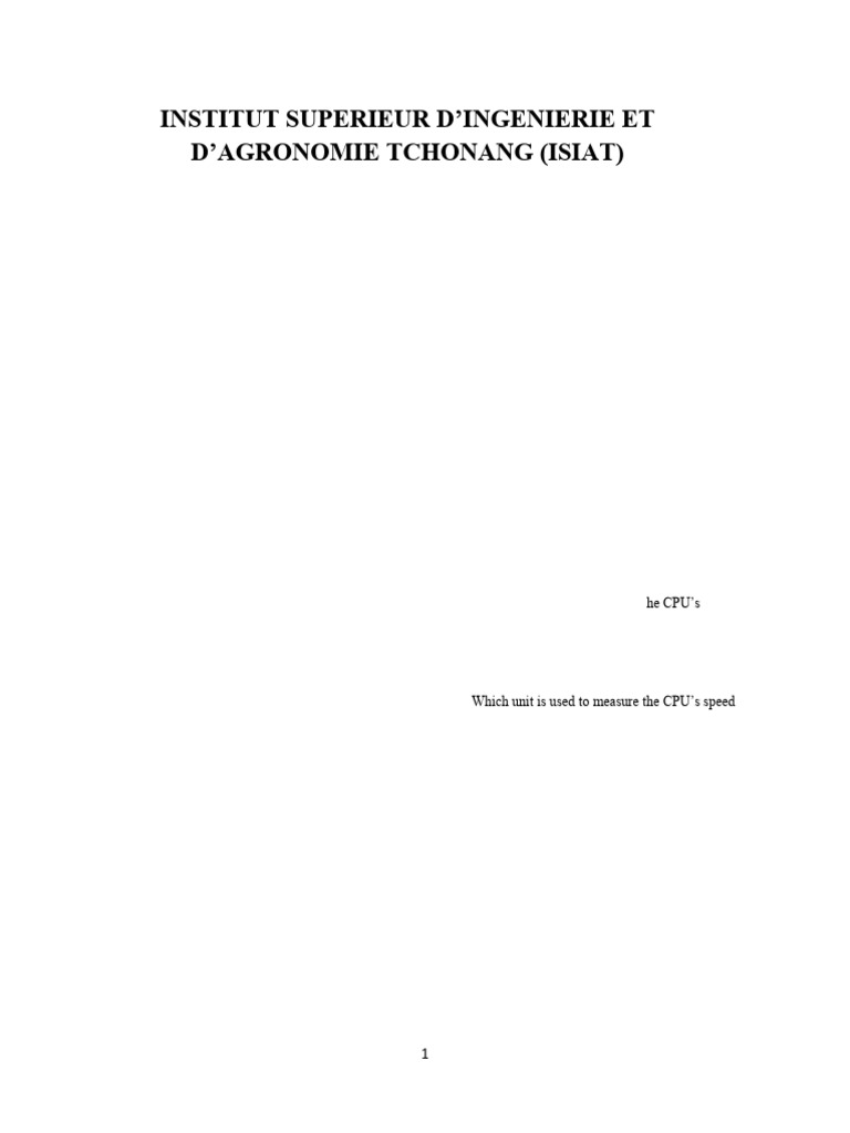 CA Computer Architecture ISIAT | PDF | Central Processing Unit | Computer Data Storage