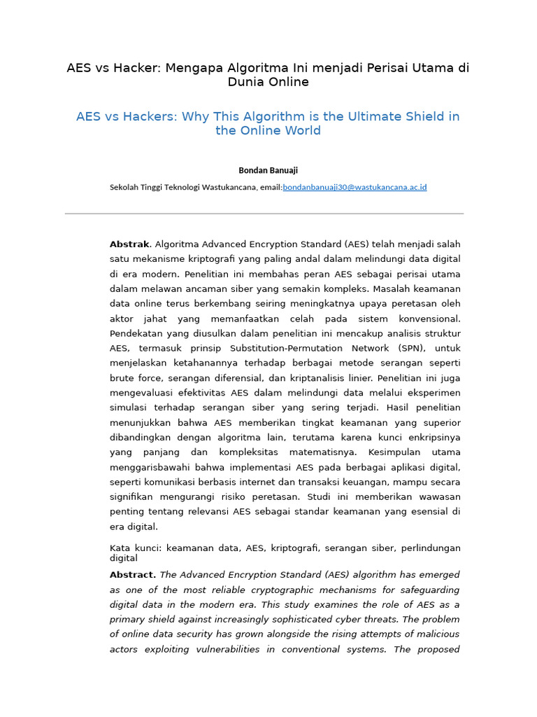 Implementasi Algoritma Kriptografi AES Dalam Sistem Keamanan Data Pada ...