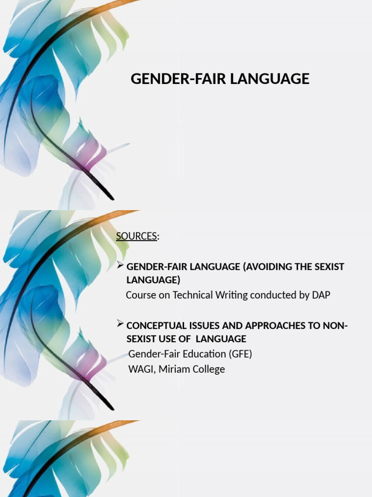 Use of Gender-Fair Language | PDF | Sexism | Gender