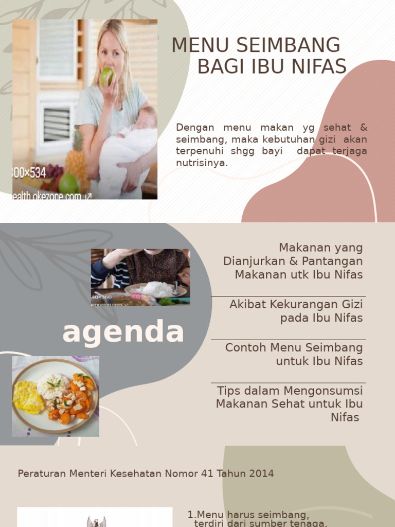 Materi Menu Gizi Seimbang Ibu Nifas | PDF