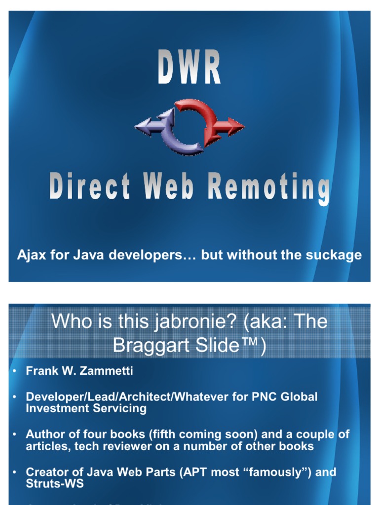 DWR Presentation | PDF | Ajax (Programming) | Web Development