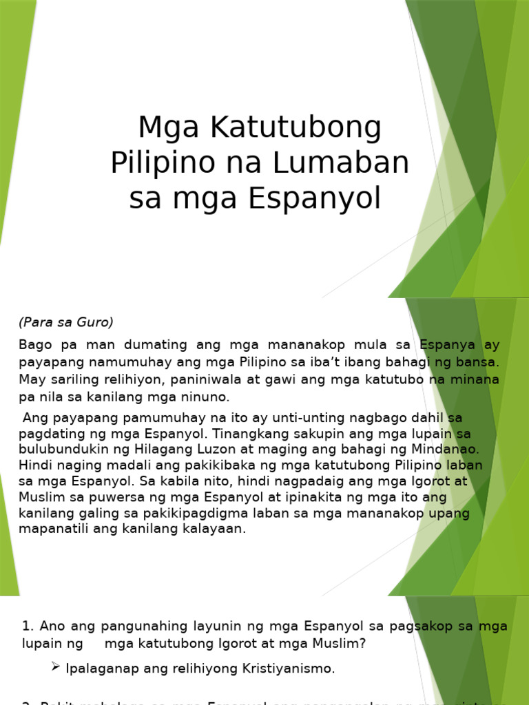 AP-Mga Katutubong Pilipino Na Lumaban Sa Mga Espanyol | PDF