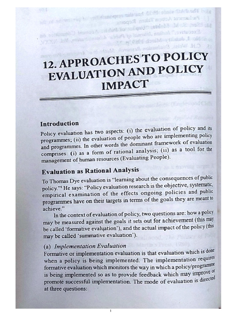 Unit 4 Approaches To Policy Analysis | PDF