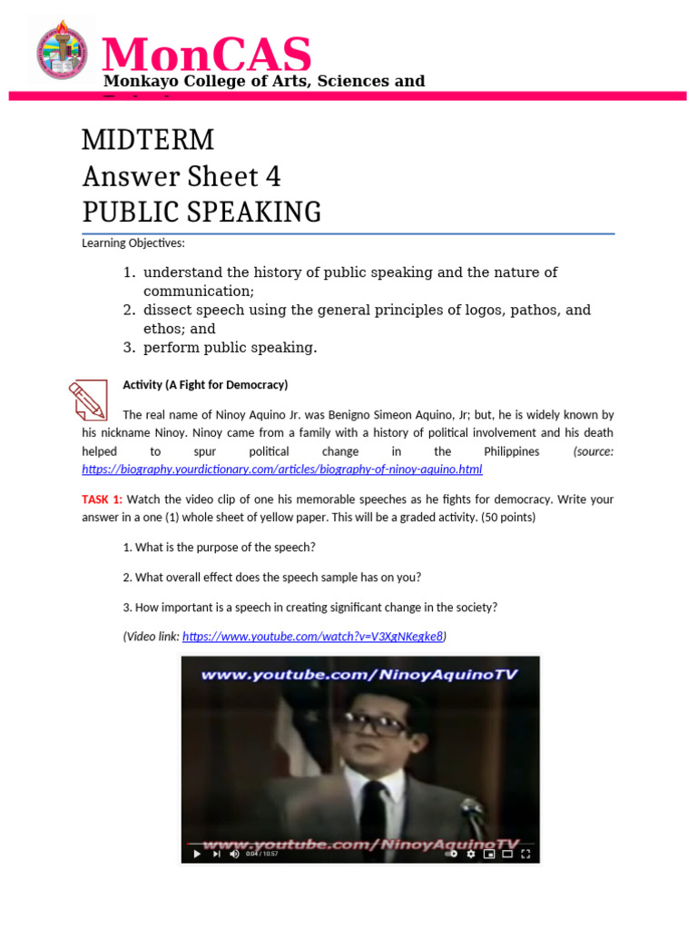 Lesson-4_Assessment-Task | PDF | Rhetoric | Public Speaking