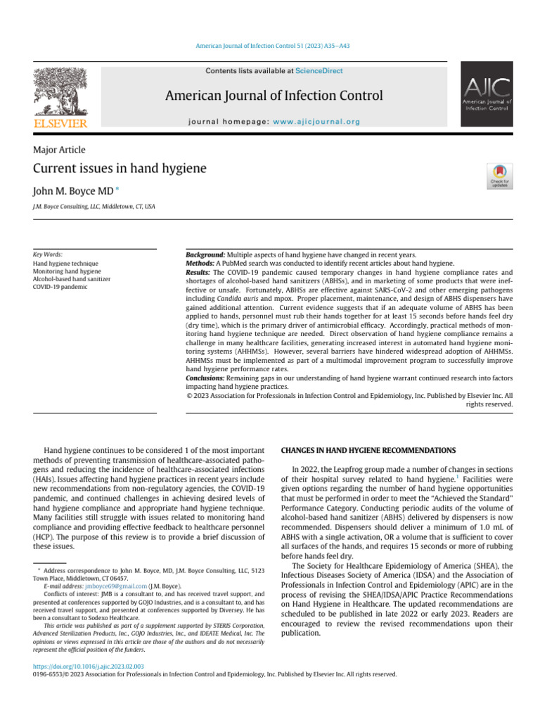 Current Issues in Hand Hygiene - Ymic | PDF | Hand Washing | Infection