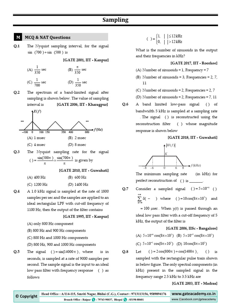 Signal And System Sampling Pdf Sampling Signal Processing Bandwidth Signal Processing