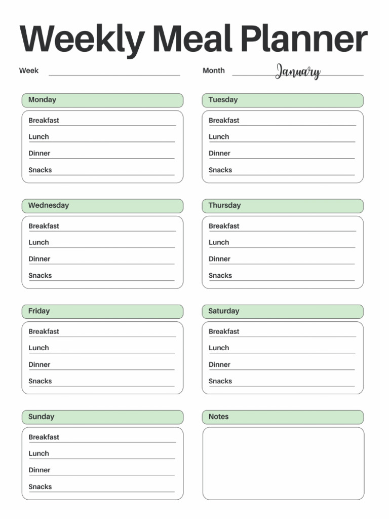 Weekly Meal Planner | PDF