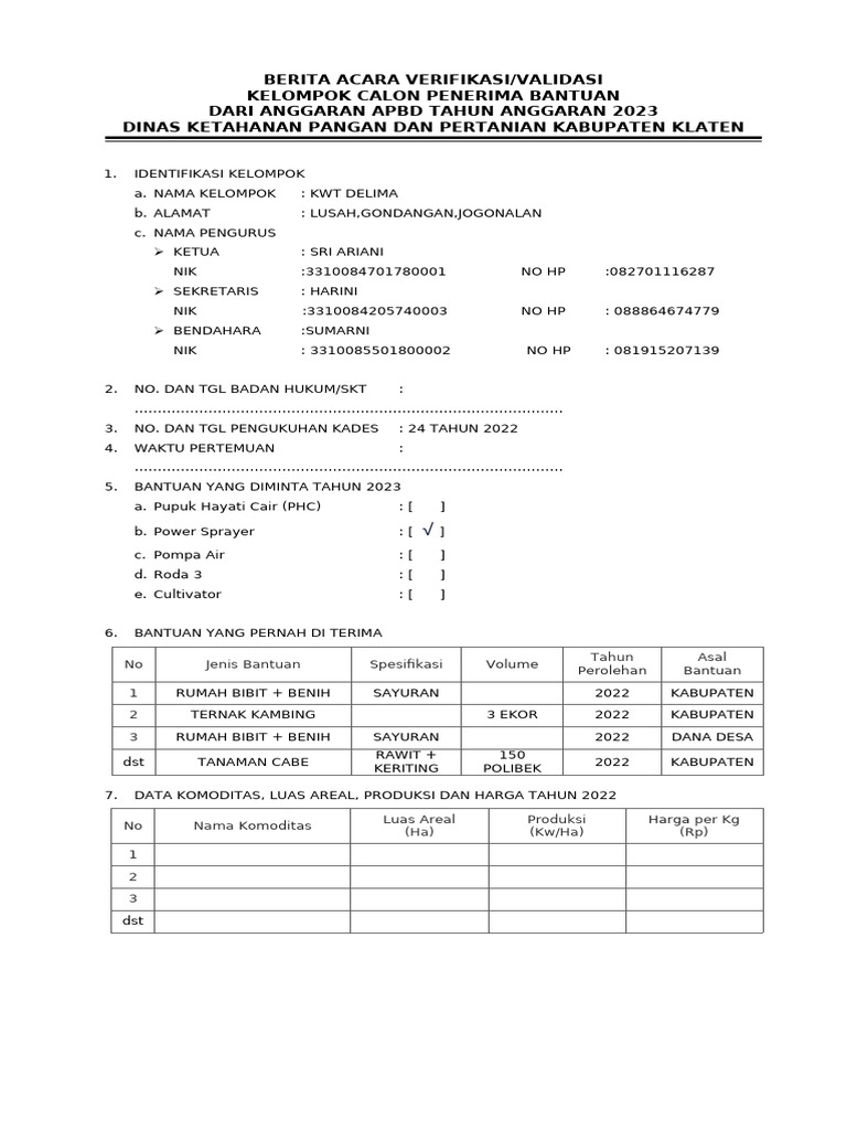 Berita Acara Verifikasi | PDF