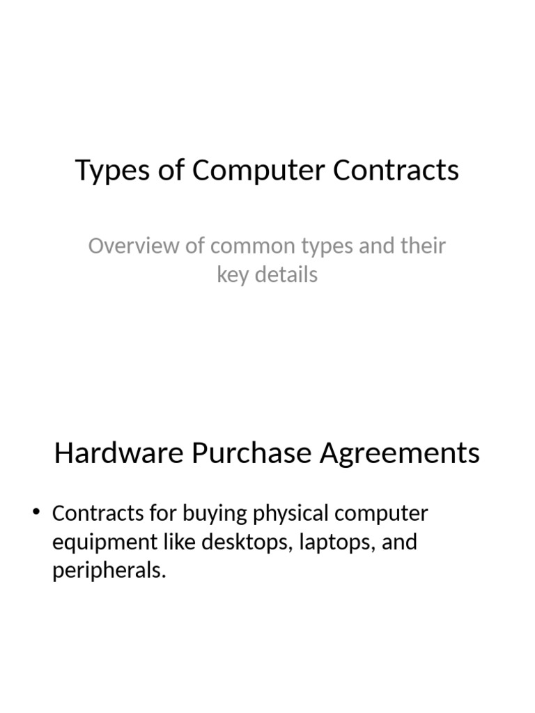 Types of Computer Contracts | PDF