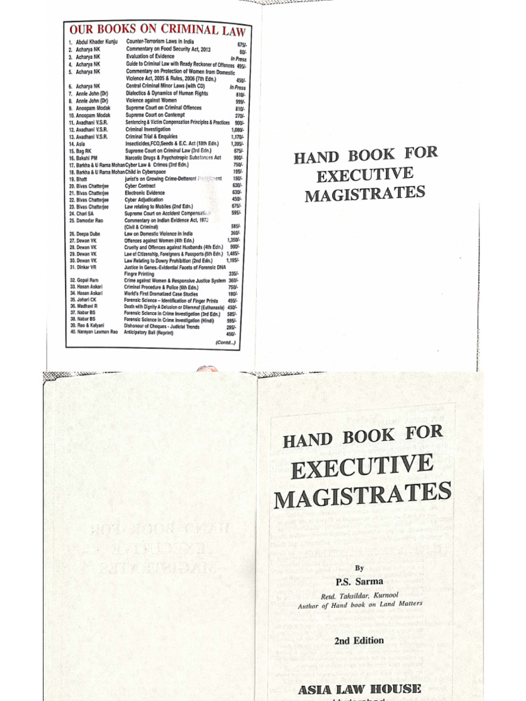Handbook For Execute Magistrates | PDF