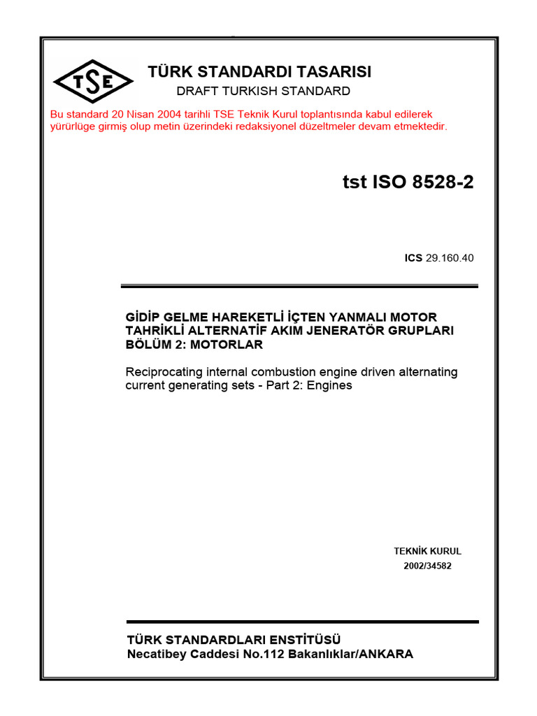 TS Iso 8528-2 | PDF