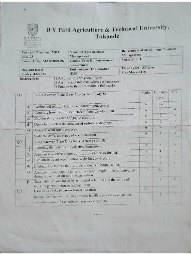 Sem End Ppr Pdf