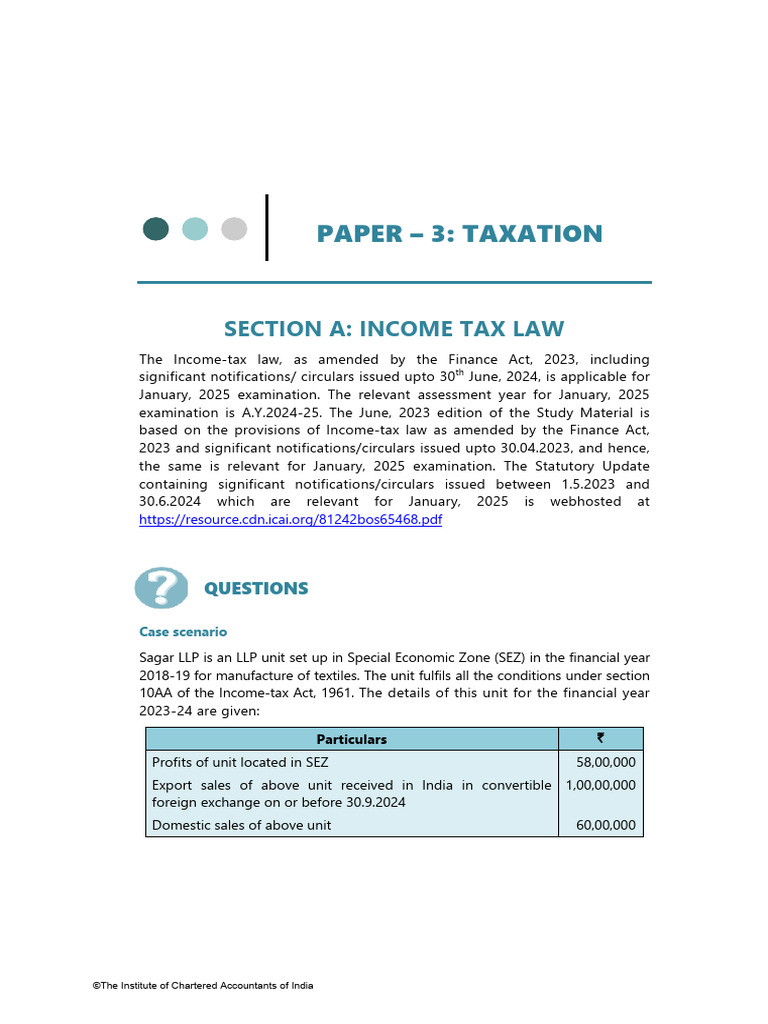 CA Inter Tax RTP Sept 2025 Exam Castudynotes Com | PDF | Income Tax | Taxes