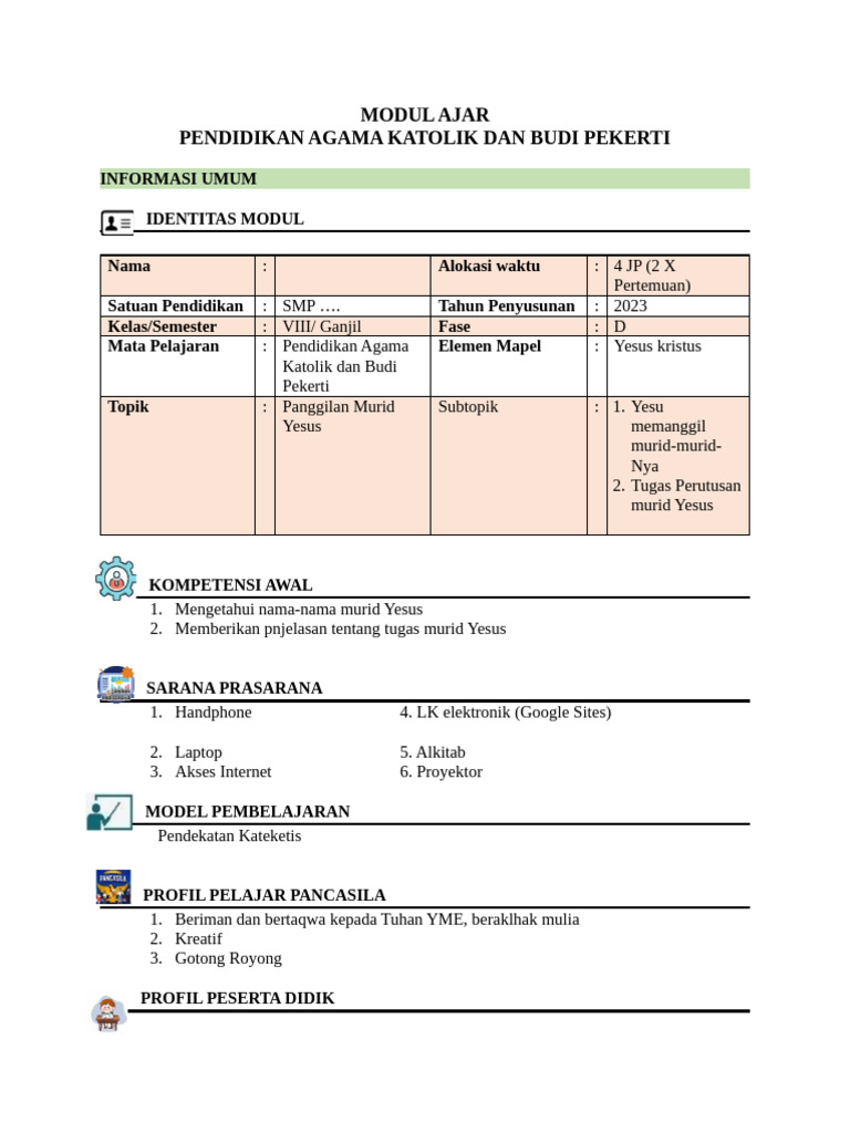 Modul Ajar Kelas 8 Bab Ii Pdf