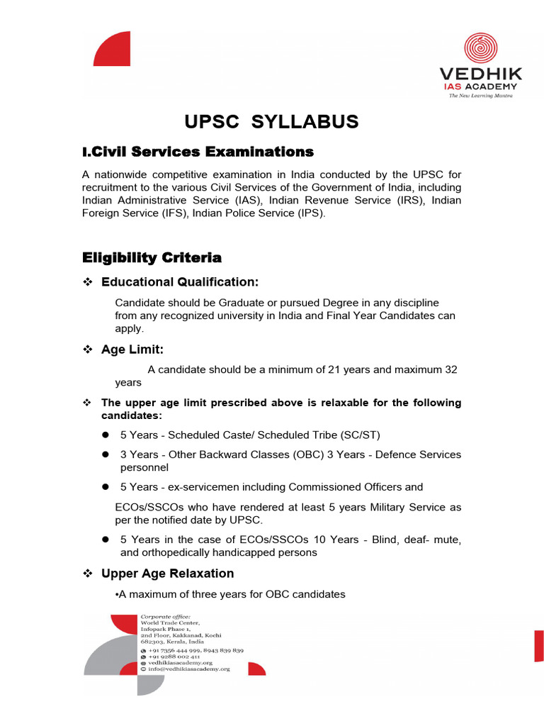 UPSC Detailed Syllabus Final | PDF