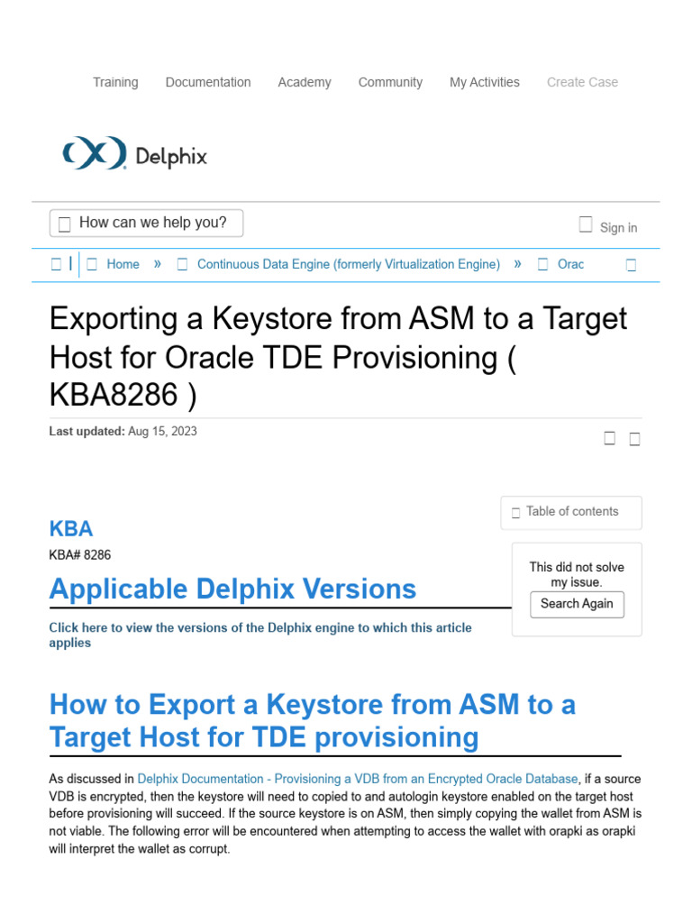Exporting A Keystore From ASM To A Target Host For Oracle TDE ...
