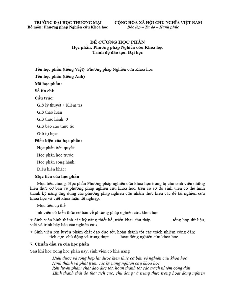 DecuongHP NCKH | PDF